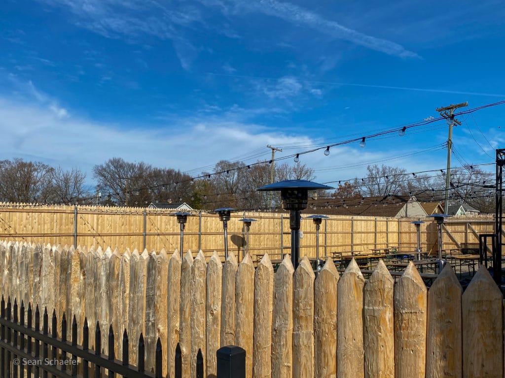 Wood Stockade Fencing and Swing Gates at Cadieux Cafe